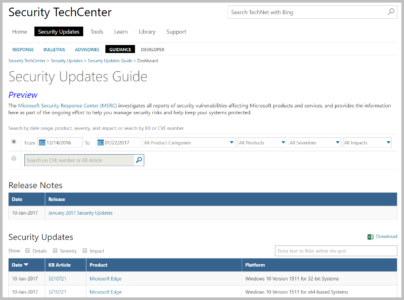 Microsoft Security Updates Guide (Portal) | Harjit Dhaliwal
